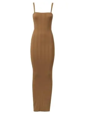 Good American Plisse Maxi Dress - Tan