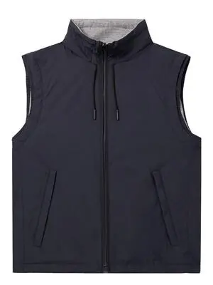 Zegna Reversible Shell And Cashmere-blend Twill Gilet - Blue