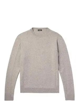 Zegna Wool And Cashmere-blend Sweater - Gray