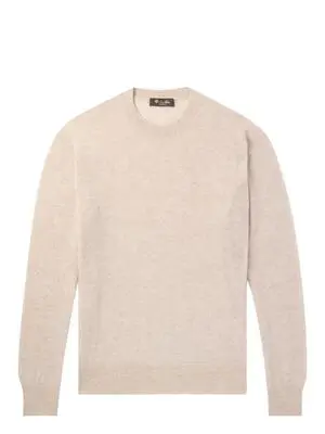 Loro Piana Brushed Cashmere And Silk-blend Sweater - Neutrals