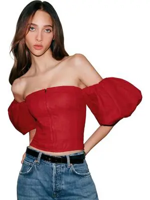REFORMATION Thayer Top Red