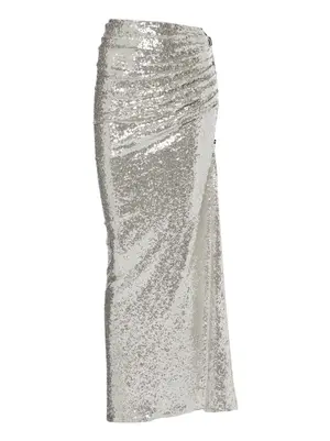 Maticevski Luna Sequined Maxi Skirt - Silver