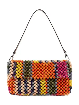 STAUD Staud Timmy Small Beaded Shoulder Bag