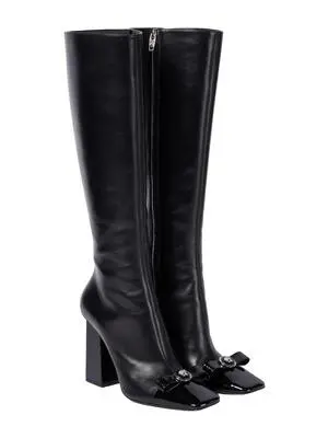 Versace Ribbon Knee-high Boots - Black