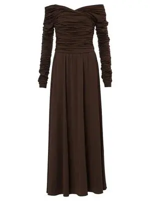 Altuzarra Charlotte Off-shoulder Maxi Dress - Brown