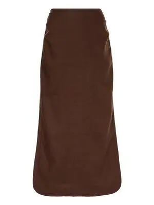 SIR. Jerry Linen Midi Skirt - Brown