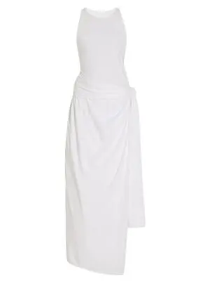 Another Tomorrow Another Tomorrow Exclusive Cotton-Blend Maxi Wrap Dress White