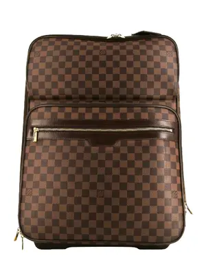 LOUIS VUITTON Damier Ebene Pégase Légère Soft Suitcase Coffee Brown