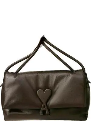 AMI Paris Voulez-vous Appliqué-logo Shoulder Bag Brown