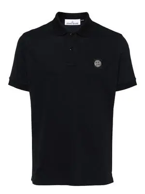 Stone Island Compass-badge Piqué Polo Shirt - Blue