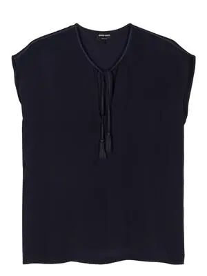 Giorgio Armani Georgette Silk Blouse - Blue