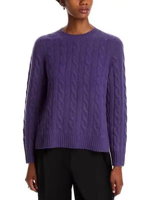 Bloomingdale'S Cable Knit Crewneck Sweater - Blackberry