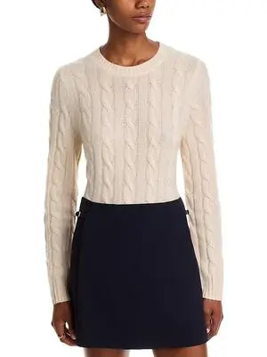 Bloomingdale'S Cable Knit Crewneck Sweater - Ecru