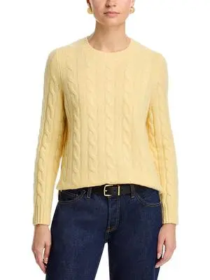 Bloomingdale'S Cable Knit Crewneck Sweater - Straw
