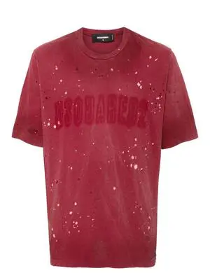 Dsquared2 Logo-print Distressed T-shirt - Red