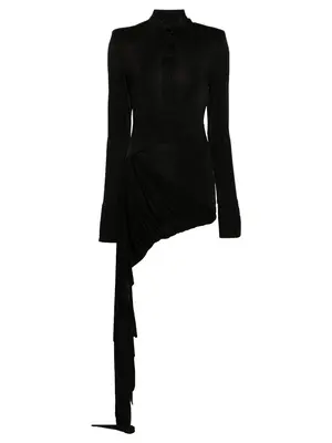 David Koma Long-sleeve Asymmetric Dress - Black