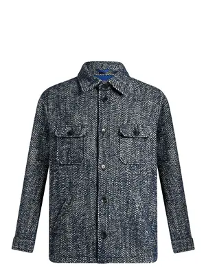 Etro Herringbone Shirt Jacket - Blue