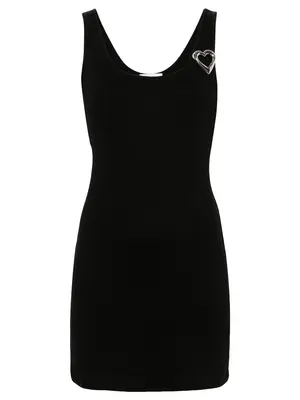 Blumarine Brooch-detail Minidress - Black