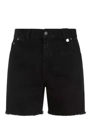 EGONLAB Frayed Hem Denim Shorts - Black