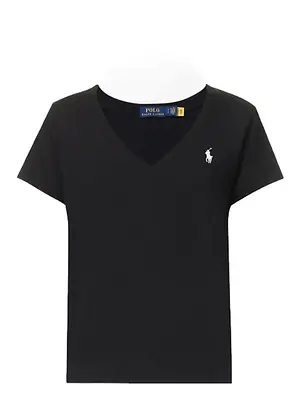 Polo Ralph Lauren Logo-embroidered Cotton-jersey T-shirt - Polo Black