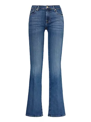 7 For All Mankind Bootcut Flared-leg Mid-rise Stretch-denim Jeans - Soho Light