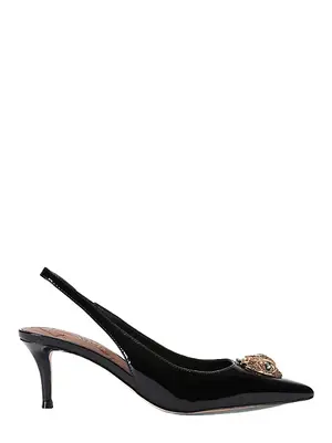 Kurt Geiger Belgravia Crystal-embellished Eagle-head Slingback Sandals - Black