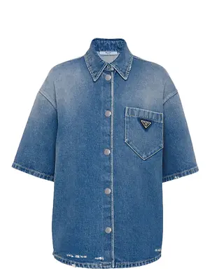 Prada Relaxed-fit Denim Shirt - Blue