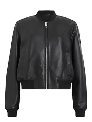 ALLSAINTS Orten Leather Bomber Jacket - Black