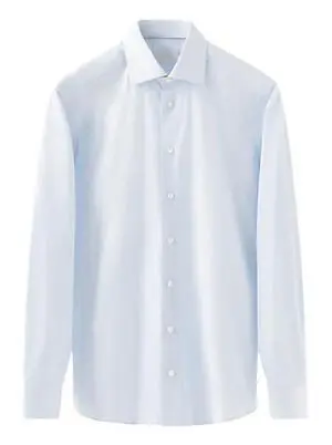 Eton Elevated-twill Contemporary-fit Cotton Shirt 16 Light Blue