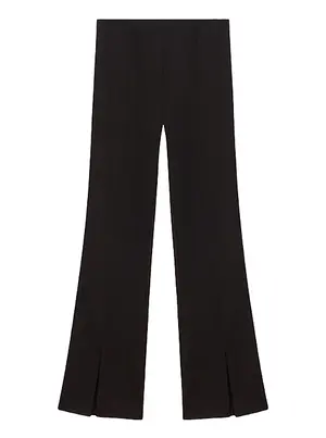 Maje Split-cuff Flare-leg High-rise Trousers - Noir / Gris