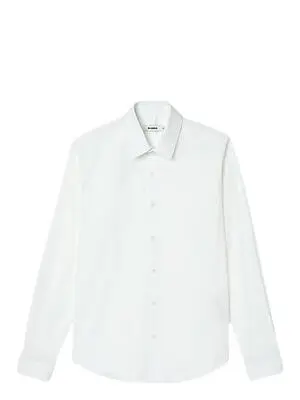 Sandro Classic-collar Slim-fit Stretch Cotton-blend Shirt - Naturels