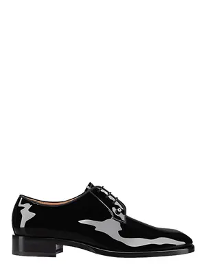 CHRISTIAN LOUBOUTIN Chambeliss Patent-leather Derby Shoes - Black