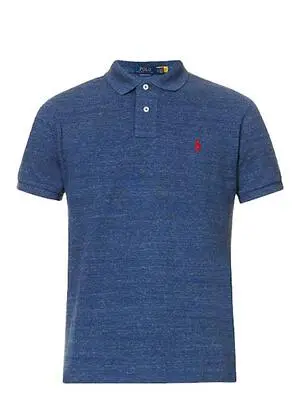 Polo Ralph Lauren Short-sleeved Logo-embroidered Custom-fit Cotton-piqué Polo Shirt S Classic Royal Heather