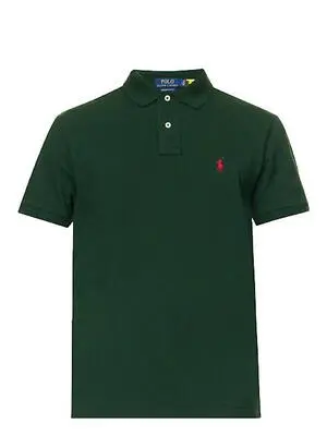 Polo Ralph Lauren Short-sleeved Logo-embroidered Custom-fit Cotton-piqué Polo Shirt S College Green