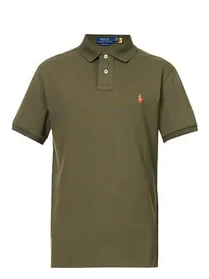 Polo Ralph Lauren Short-sleeved Logo-embroidered Custom-fit Cotton-piqué Polo Shirt S Defender Green