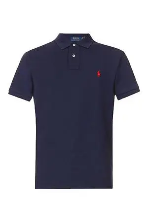 Polo Ralph Lauren Short-sleeved Logo-embroidered Custom-fit Cotton-piqué Polo Shirt S Newport Navy