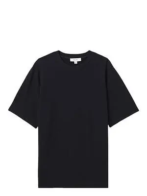 REISS Wick Textured Stretch-woven T-shirt - Navy