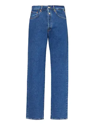 REPLAY 9zero1 High-rise Straight-leg Jeans - Dark Blue