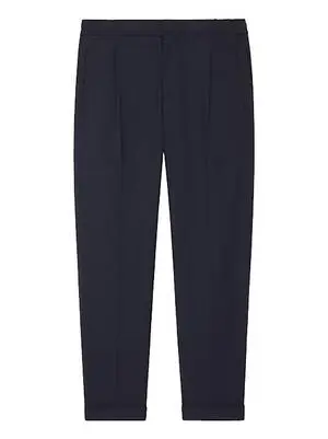 REISS Brighton Relaxed-fit Tapered Trousers - Navy
