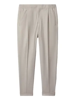 REISS Reiss Relaxed-Fit Tapered Woven Trousers Stone