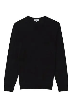 REISS Wessex Crewneck Jumper - Black