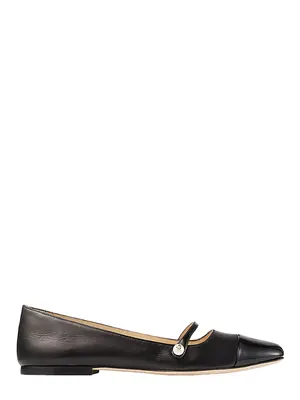 JIMMY CHOO Elisa Pearl-embellished Ballet Flats - Black/black
