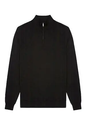 REISS Funnel-neck Merino-wool Jumper - Black