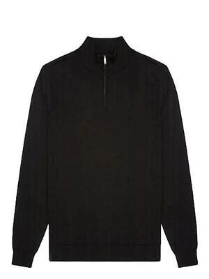REISS Hall Funnel-neck Merino-wool Jumper - Black