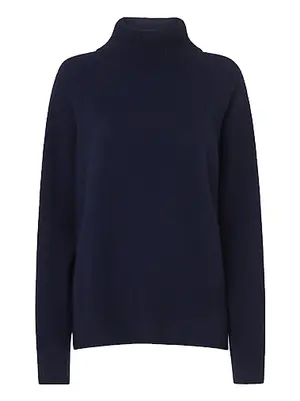 Whistles Relaxed-fit Cashmere Turtleneck Jumper - Navy