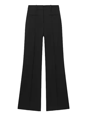 REISS Claude Flared-leg Trousers - Black