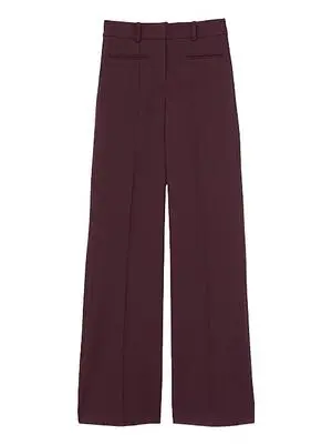 REISS Claude Flared-leg Trousers - Burgundy