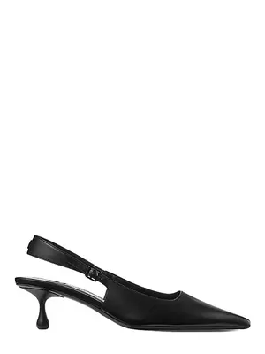 JIMMY CHOO Amel 50 Slingback Leather Heeled Courts - Black