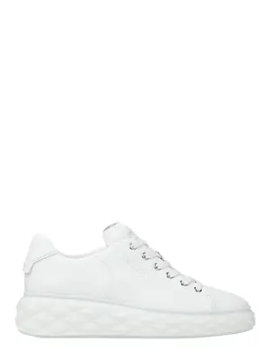 JIMMY CHOO Diamond Light Maxi Branded Leather Low-top Trainers - V White/white