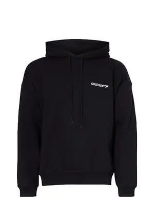 COLE BUXTON Cb Sportswear Logo-print Relaxed-fit Hoody - Black